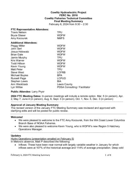 2-06-24 Final FTC Meeting Summary - Tacoma Public Utilities
